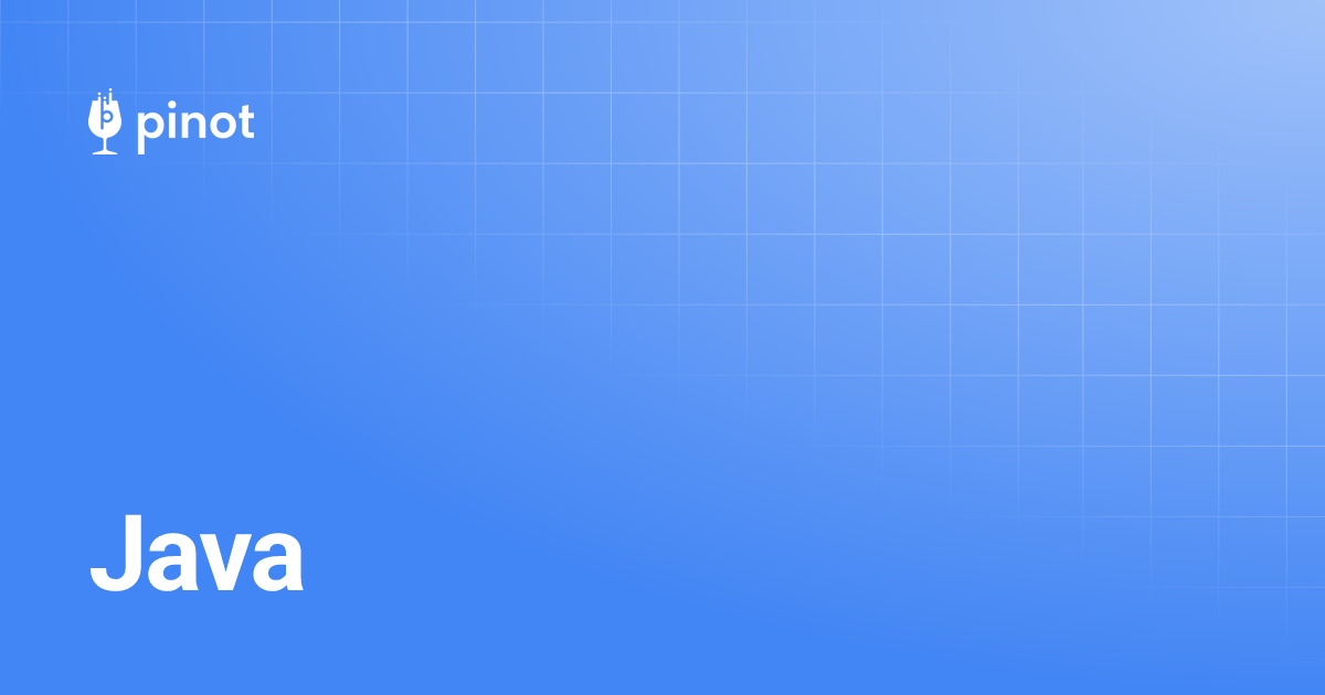 Java | release-1.0.0 | Apache Pinot Docs