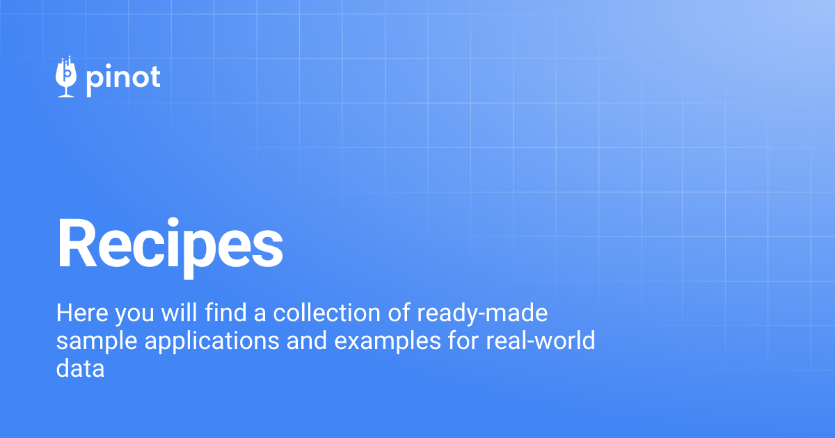 Recipes | Apache Pinot Docs